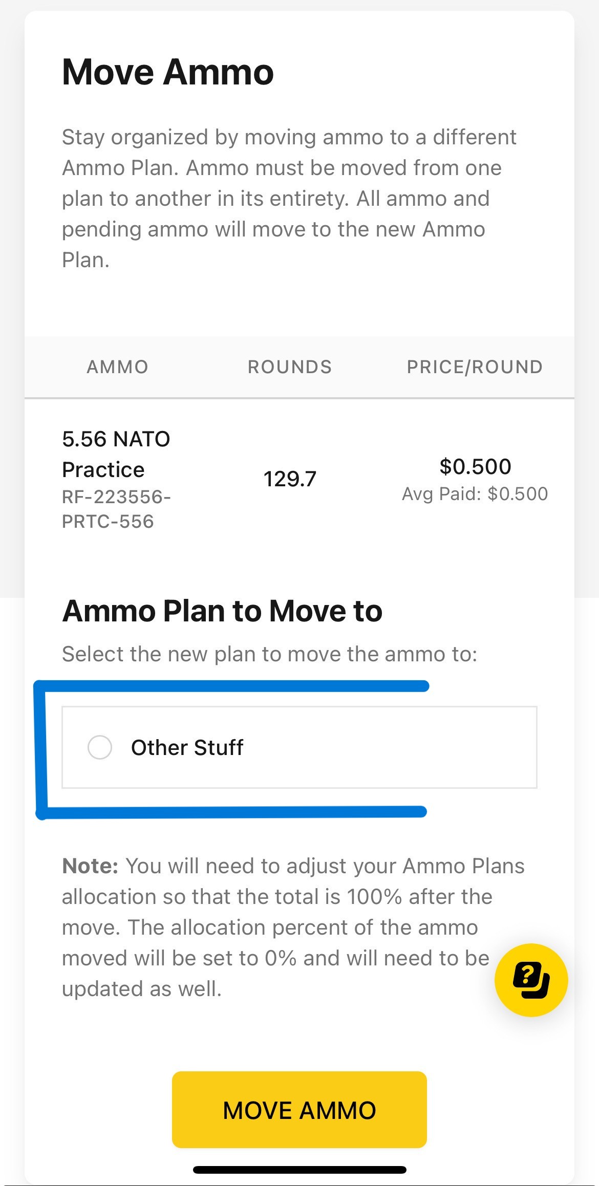 Moving Ammunition Between Ammunition Plans – AMMOSQUARED INC.